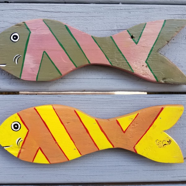Wooden Fish Wall Art - Etsy