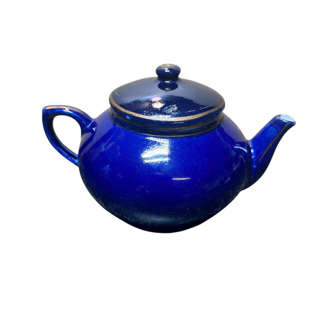 Vintage Blue Teapot Vintage Collectible Teapot Porcelain Childs Teapot ...