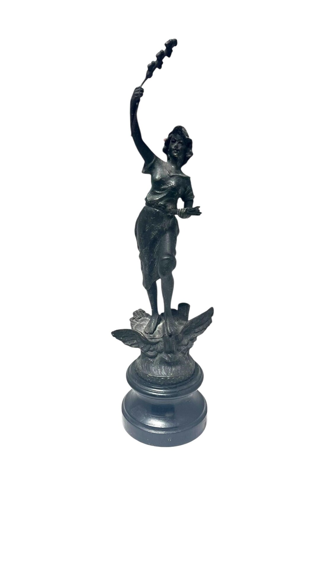Antique Statue Spelter Woman Statue With Wings, European Sculpture ...