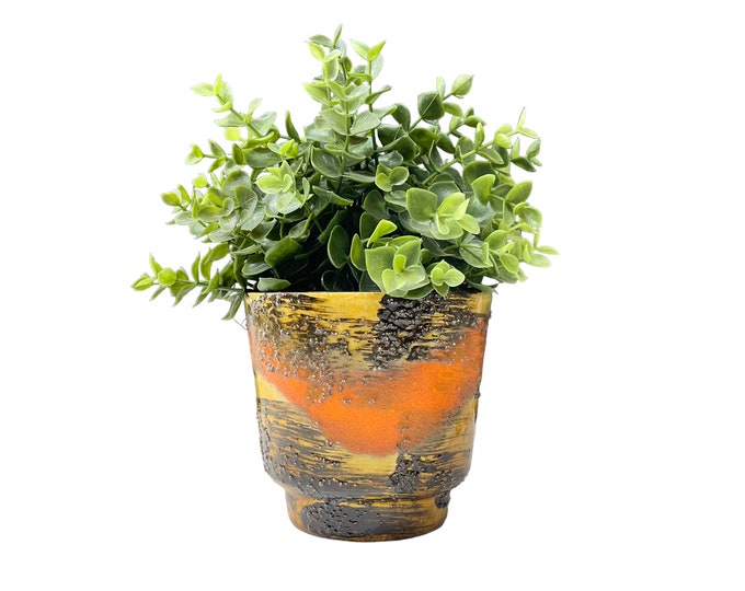 MCM Planter Pottery Planter Vintage Pottery 1960s Planter Textured Gold ...