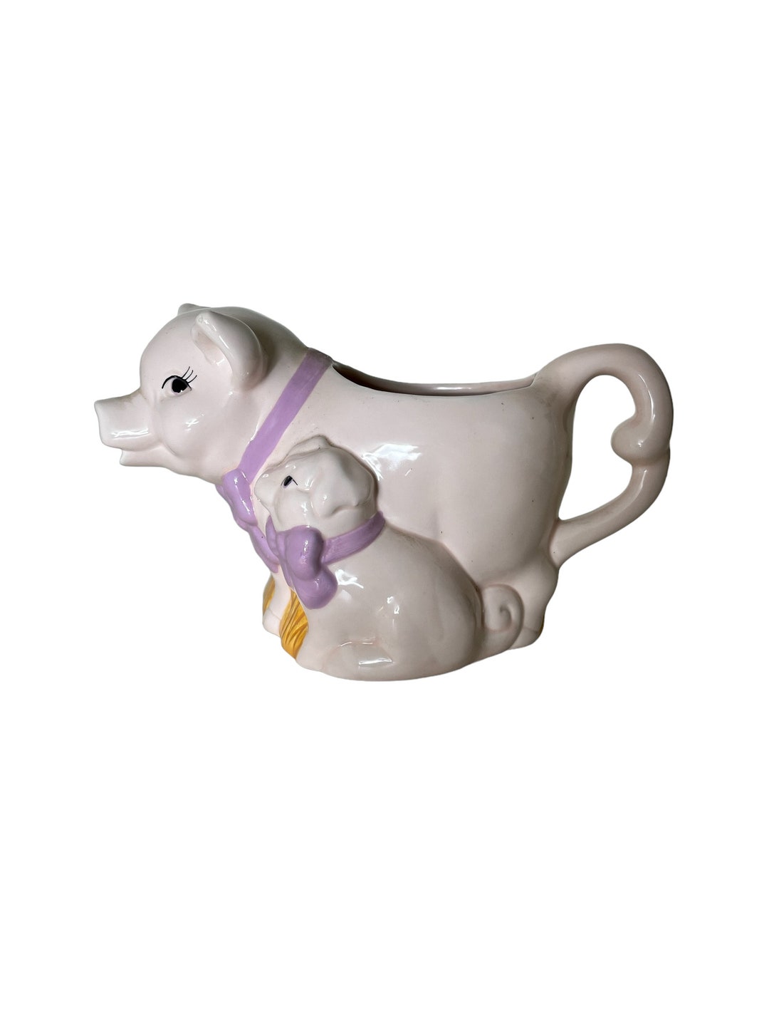 Vintage Pig Pitcher: Pink Ceramic Farmhouse Kitchen Decor - Etsy