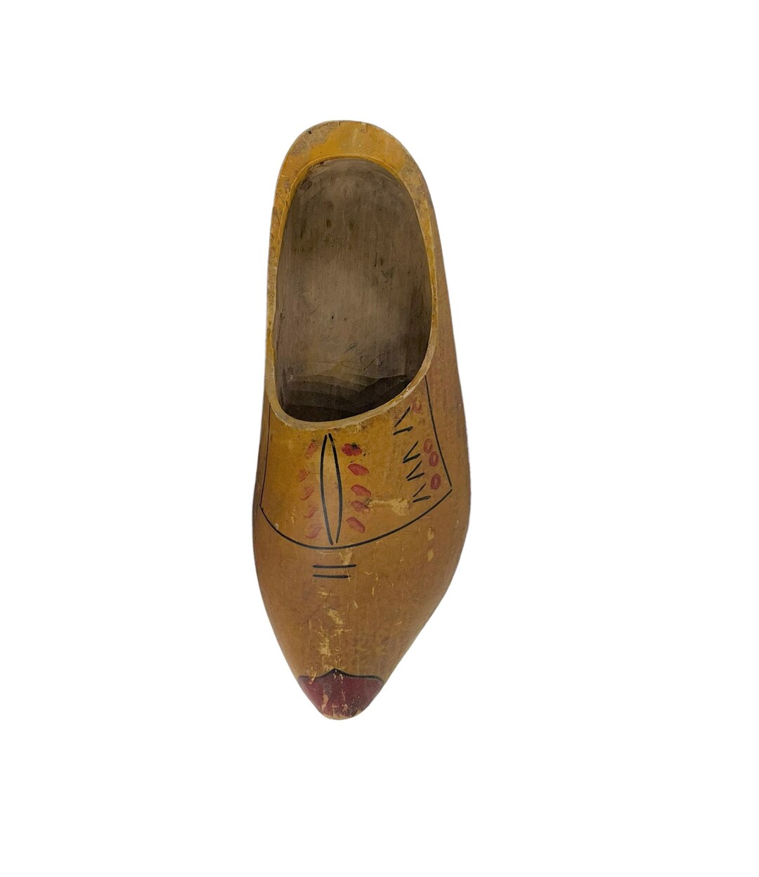 Vintage Dutch Clog Hand Carved Wooden Rustic Dutch Shoe Hand Painted ...