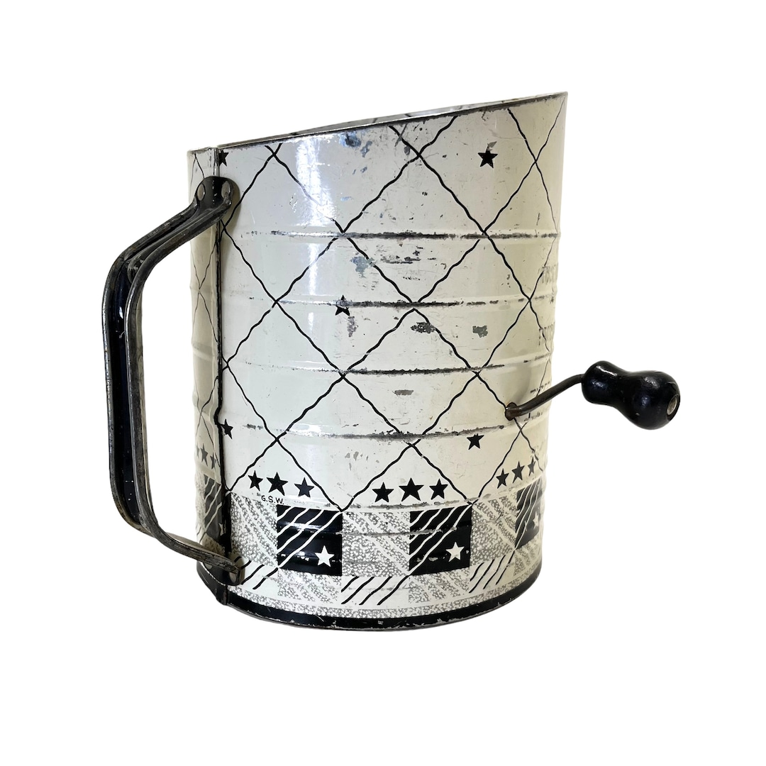 Vintage Flour Sifter White and Black Farmhouse Kitchen Decor Victor ...