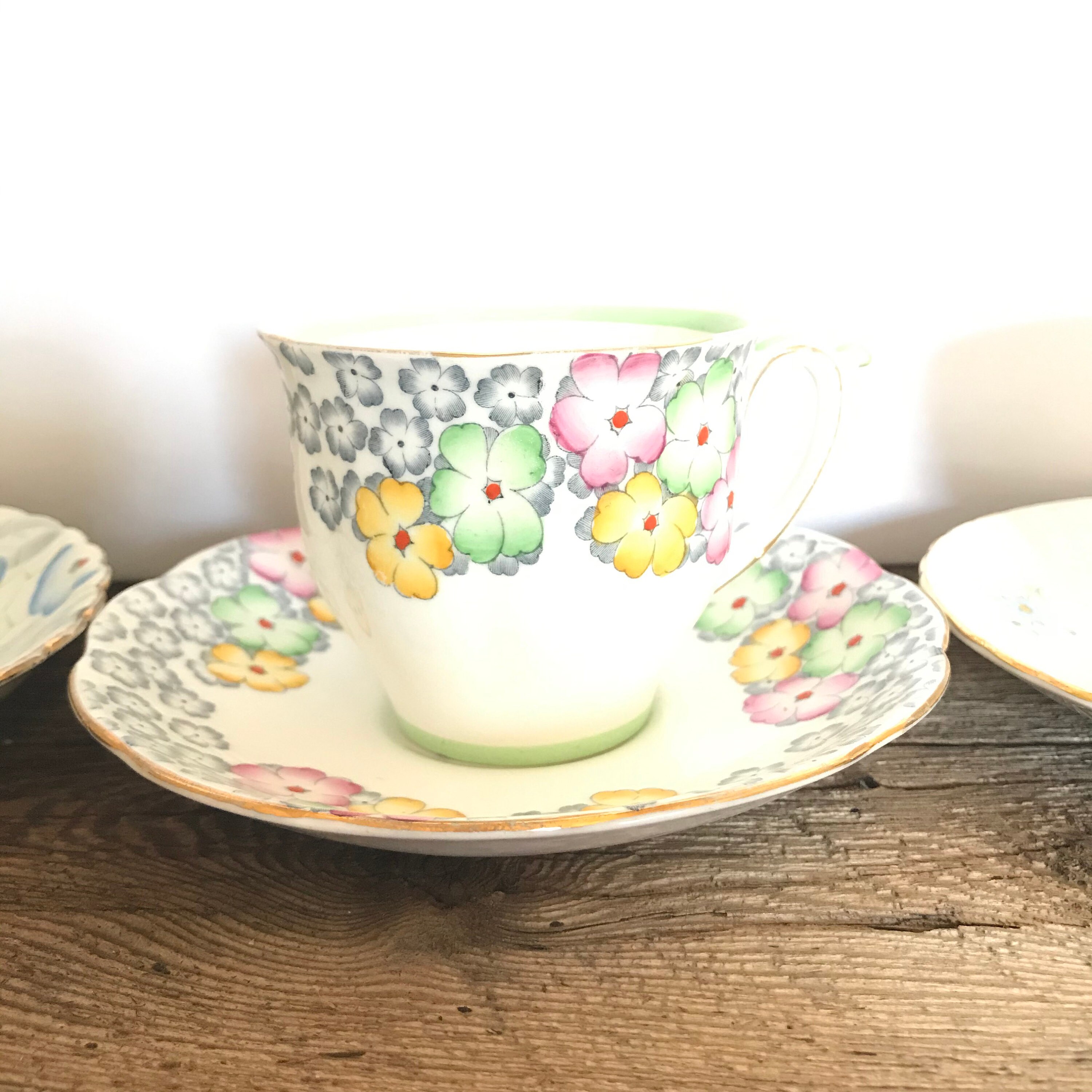 Vintage teacups English china tea cups floral fine bone china | Etsy