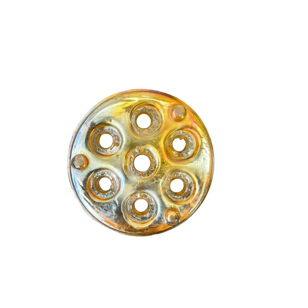 Vintage Glass Frog Vintage Floral Frog Iridescent Florists Frog Flower ...