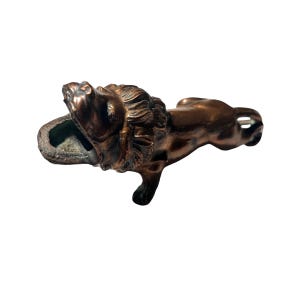 Copper Lion Figure Solid Copper Lion Vintage Home Decor Accent Made in ...