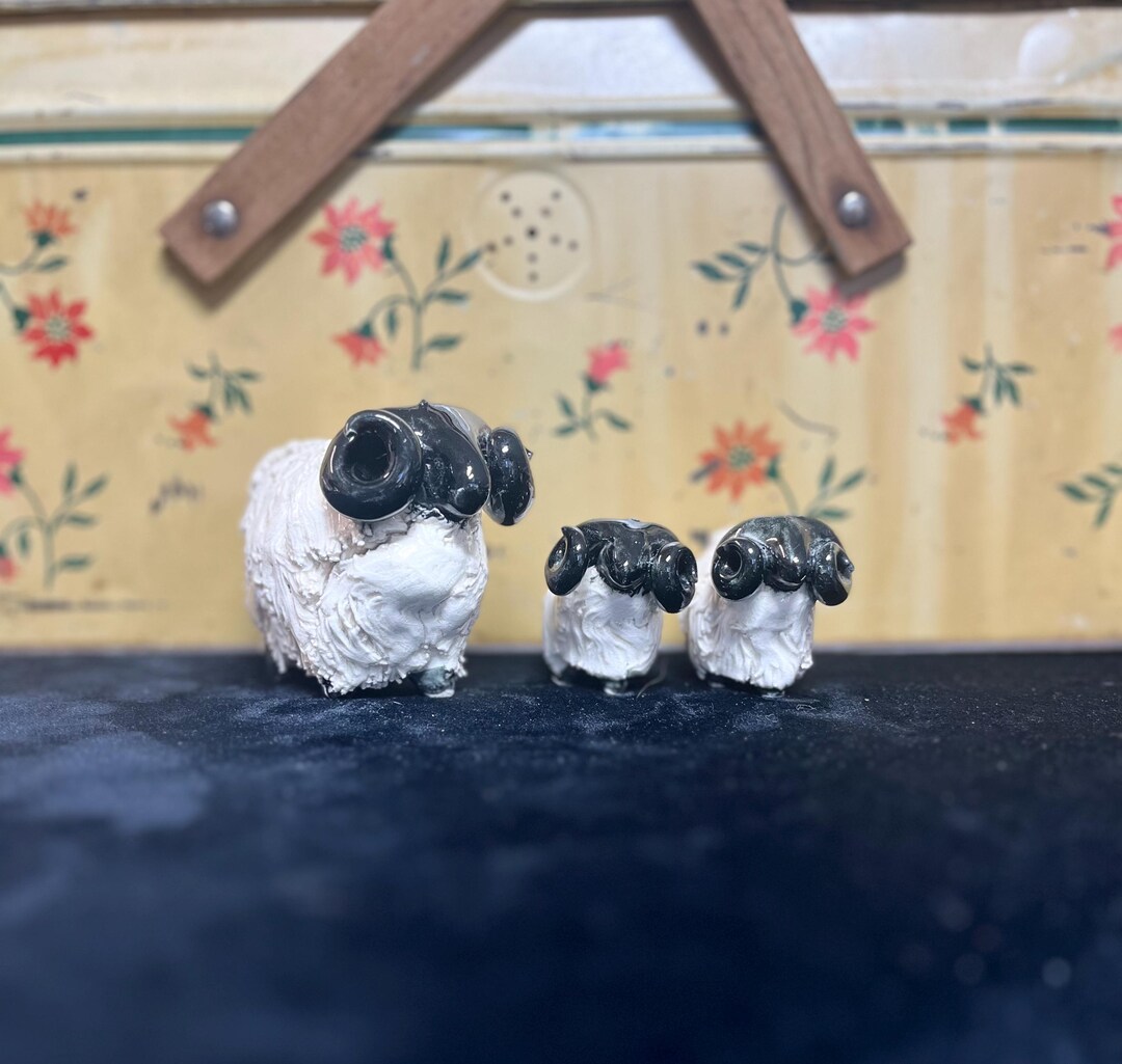 Vintage Scottish Pottery Sheep Family, Handmade Farmhouse Figures (set ...