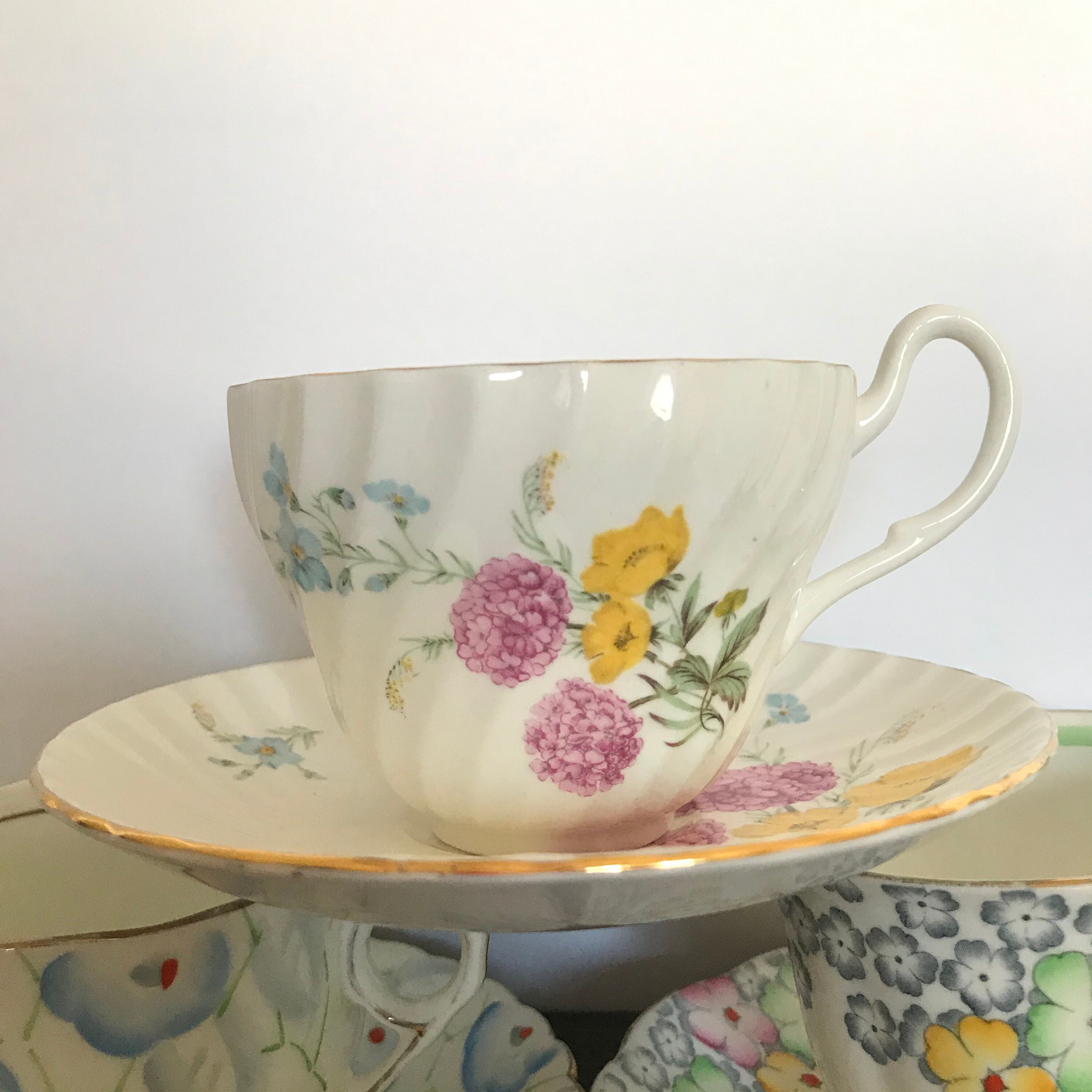 Vintage teacups English china tea cups floral fine bone china | Etsy