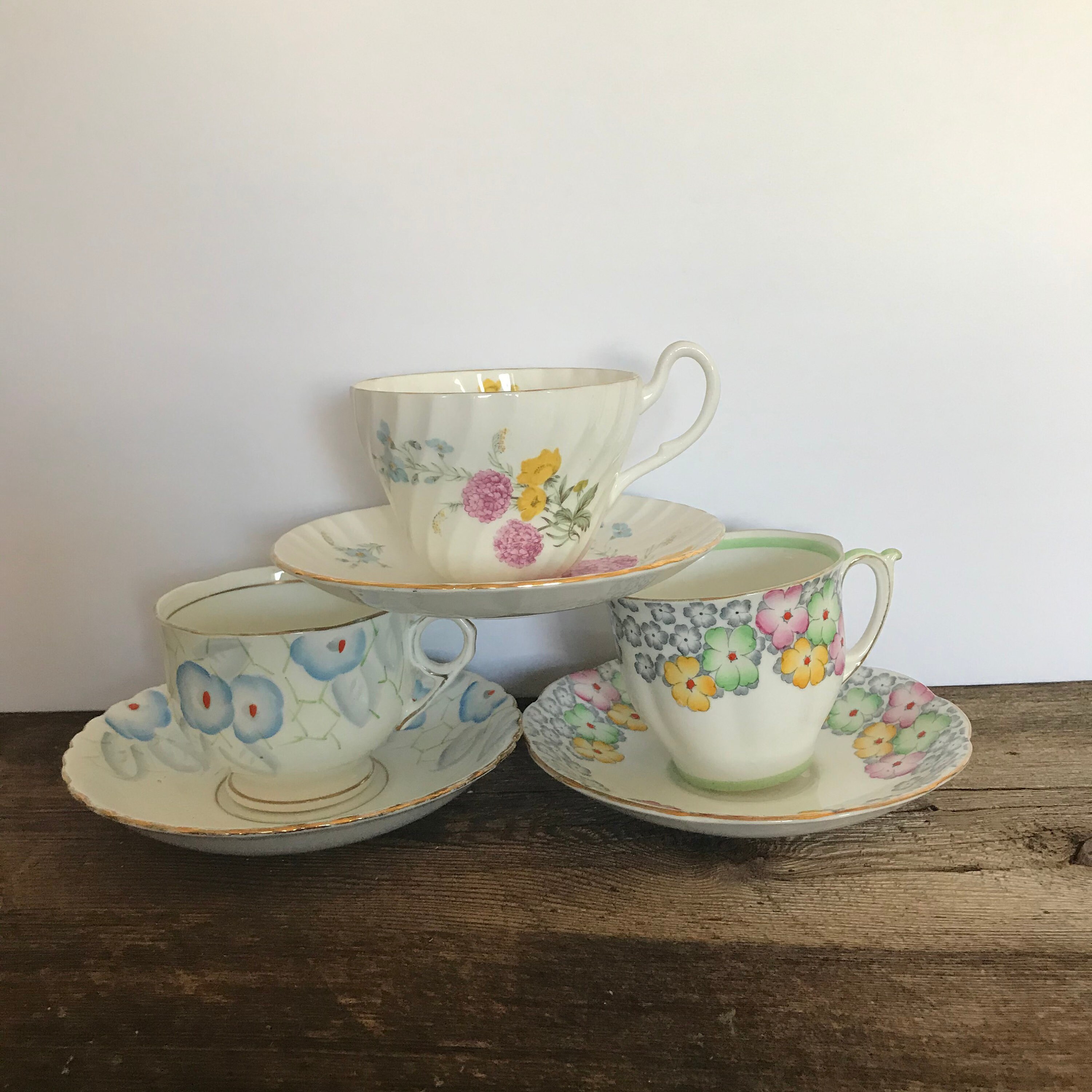 Vintage teacups English china tea cups floral fine bone china | Etsy