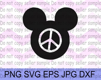 Mickey Peace Sign | Etsy