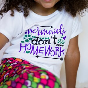 Mermaids Don't Do Homework Shirt or Bodysuit 0-24 - Etsy