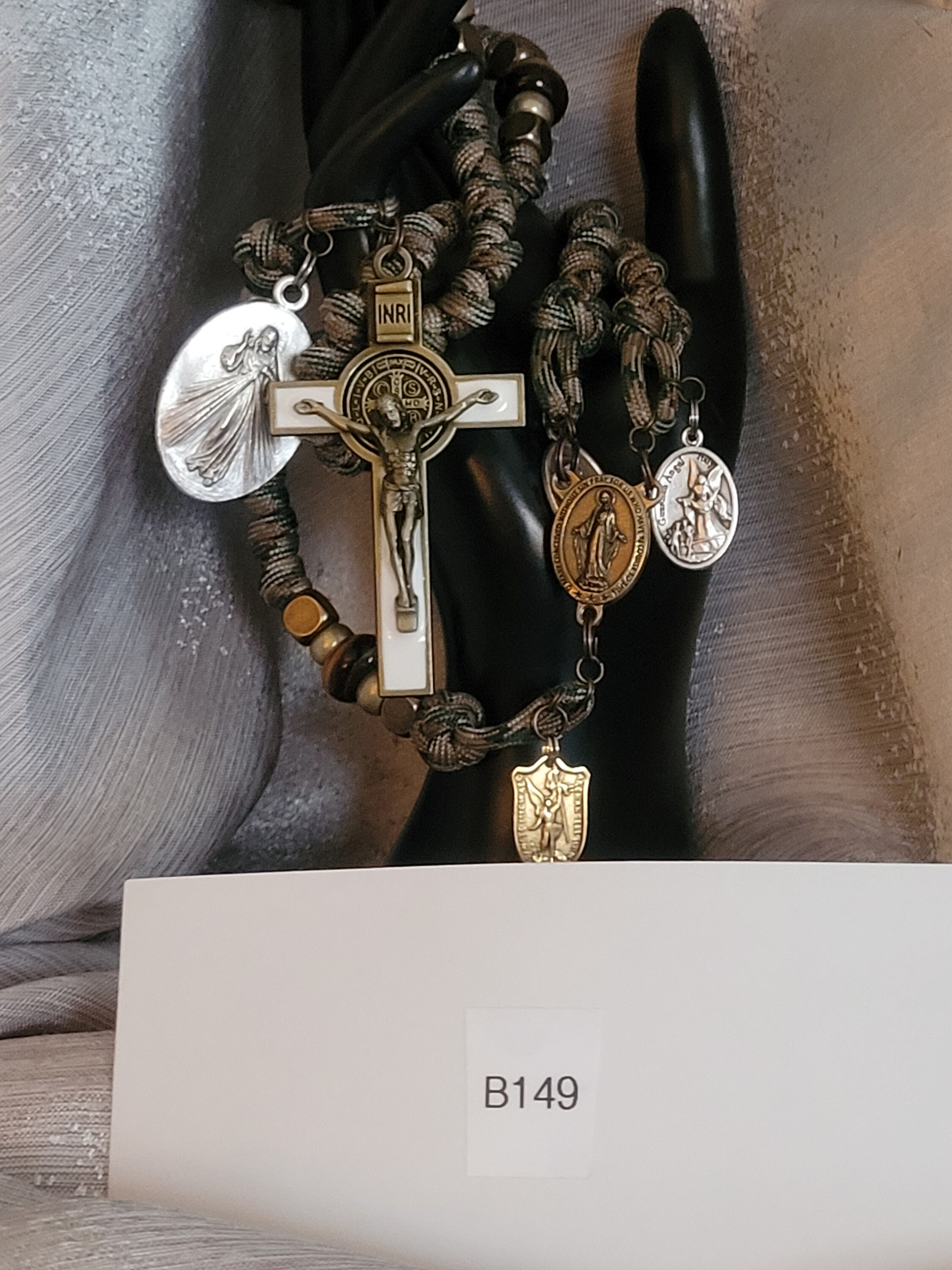 B149 the Divine Mercy Rosary With Coyote Paracord and Tiger Eye and ...
