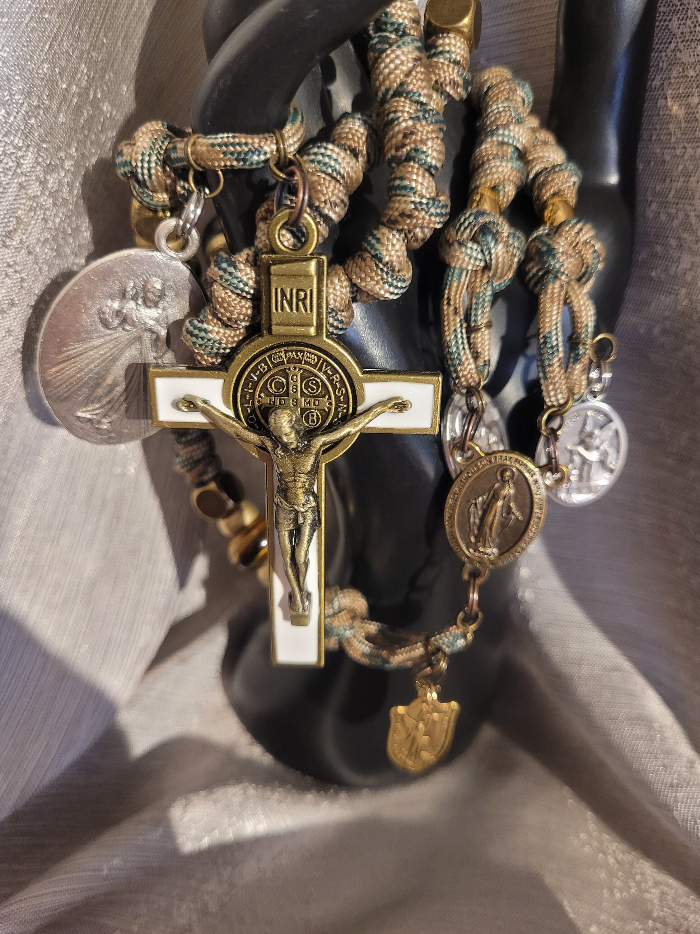 B149 the Divine Mercy Rosary With Coyote Paracord and Tiger Eye and ...