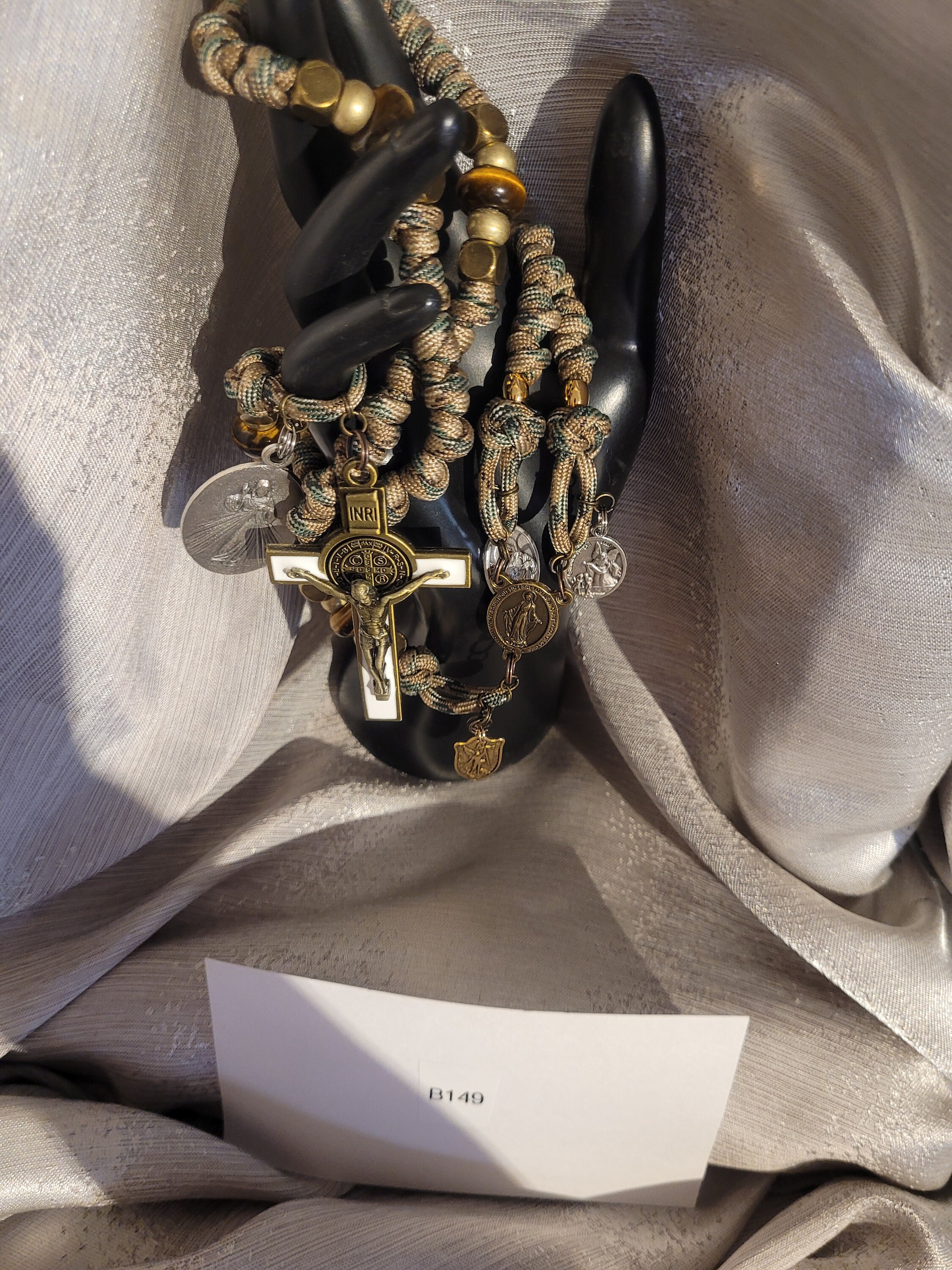 B149 the Divine Mercy Rosary With Coyote Paracord and Tiger Eye and ...