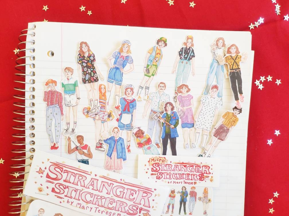 Stranger Things Paper Stickers Characters for Planner - Etsy