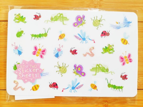 Cute Bugs Handmade Paper Stickers | Etsy