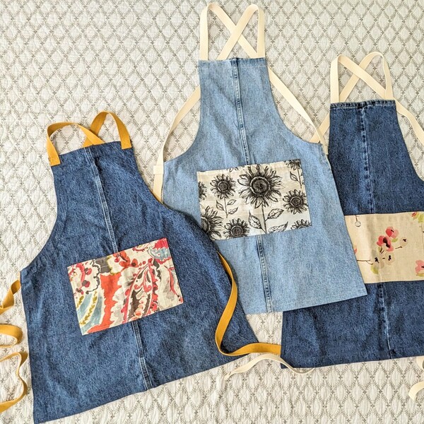 Upcycled Denim Apron - Etsy