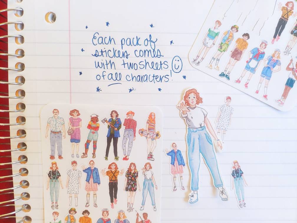 Stranger Things Paper Stickers Characters for Planner - Etsy