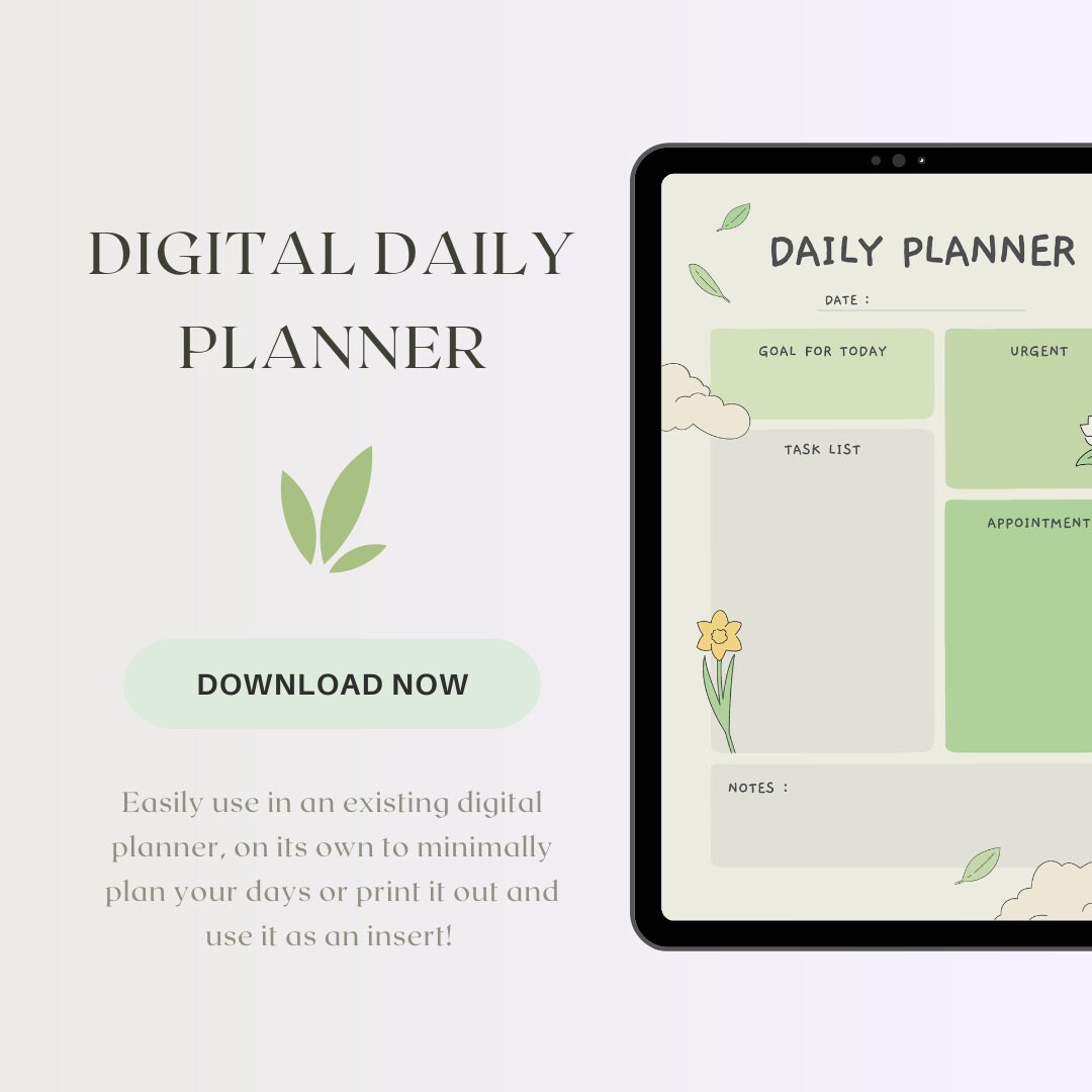 Digital Planner, Daily Agenda, Plant Aesthetic, Schedule Planner, Daily ...