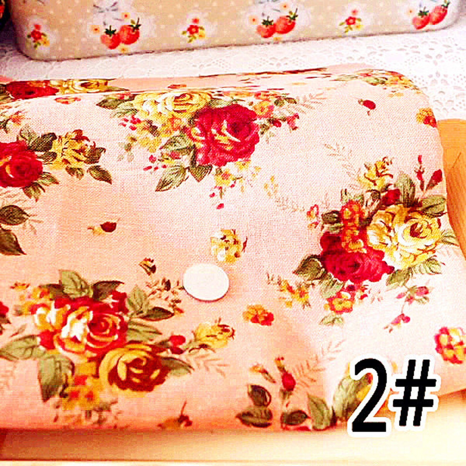 Vintage Flower Fabric Cotton Linen Fabric Shabby Chic Rose - Etsy