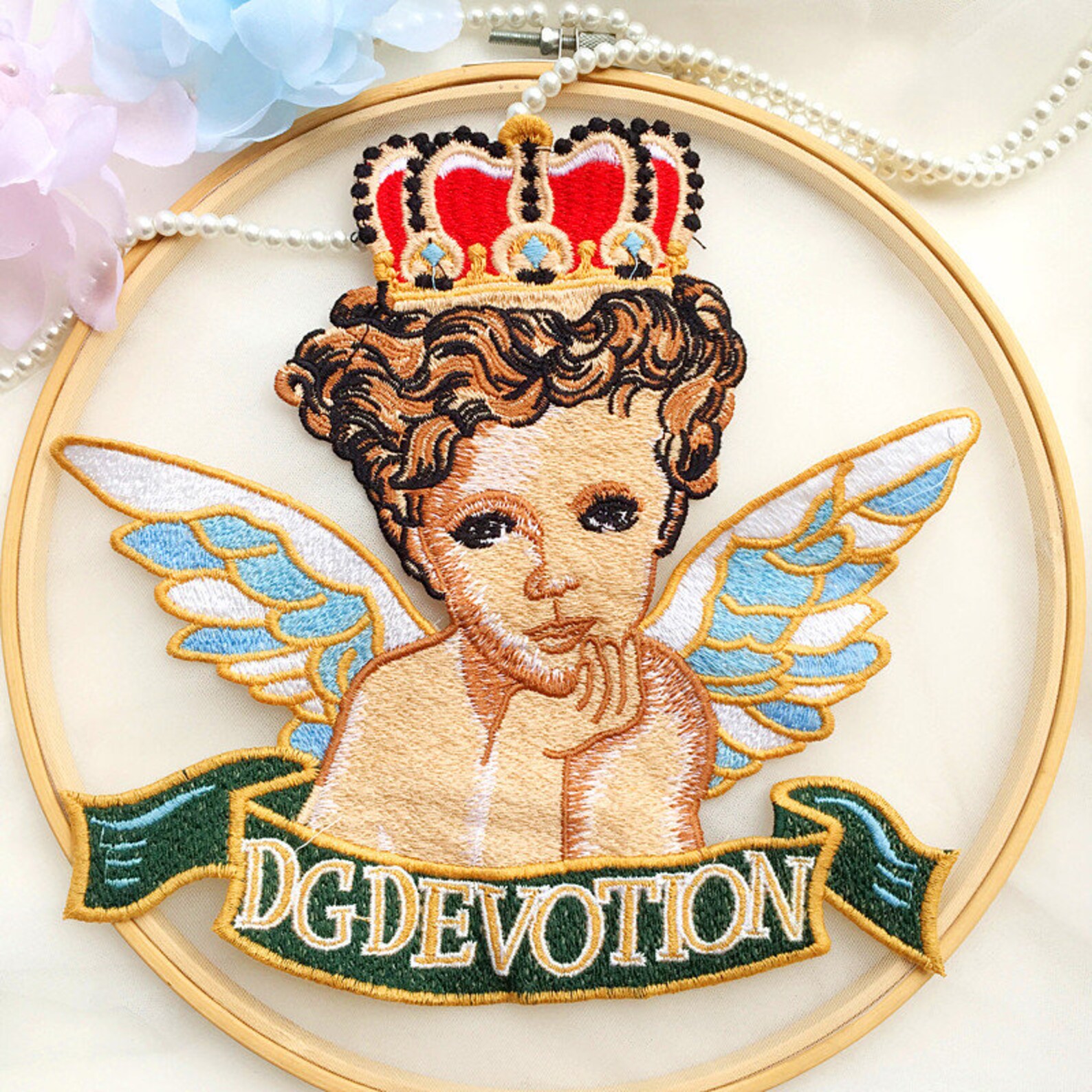 Cupid Applique Fabric Cotton Embroidered Wings Angel Wedding | Etsy