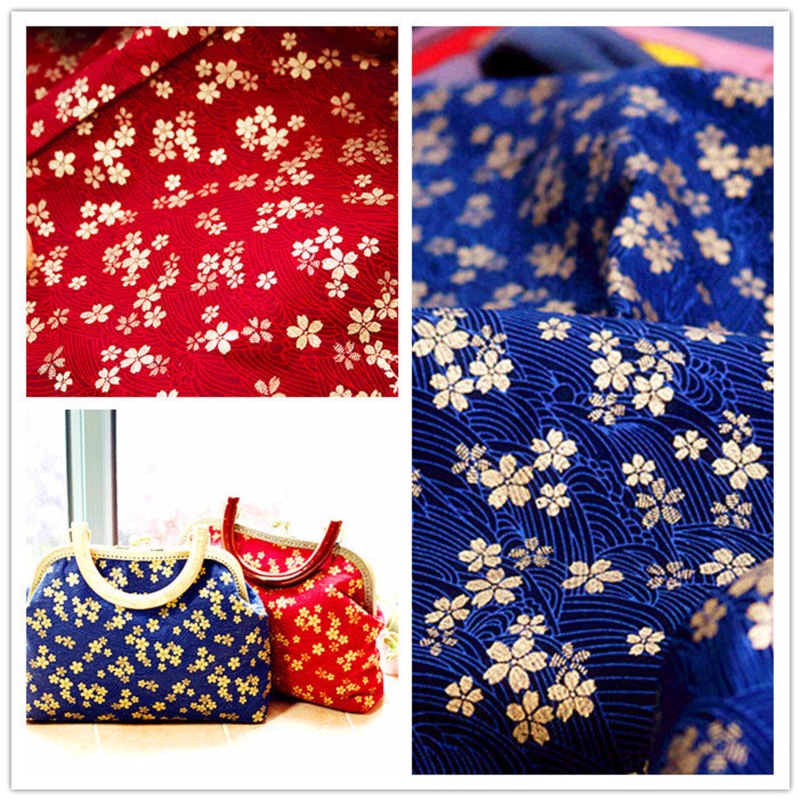 Sakura Floral Cotton Fabric Japanese Kimono Fabric Flower on - Etsy