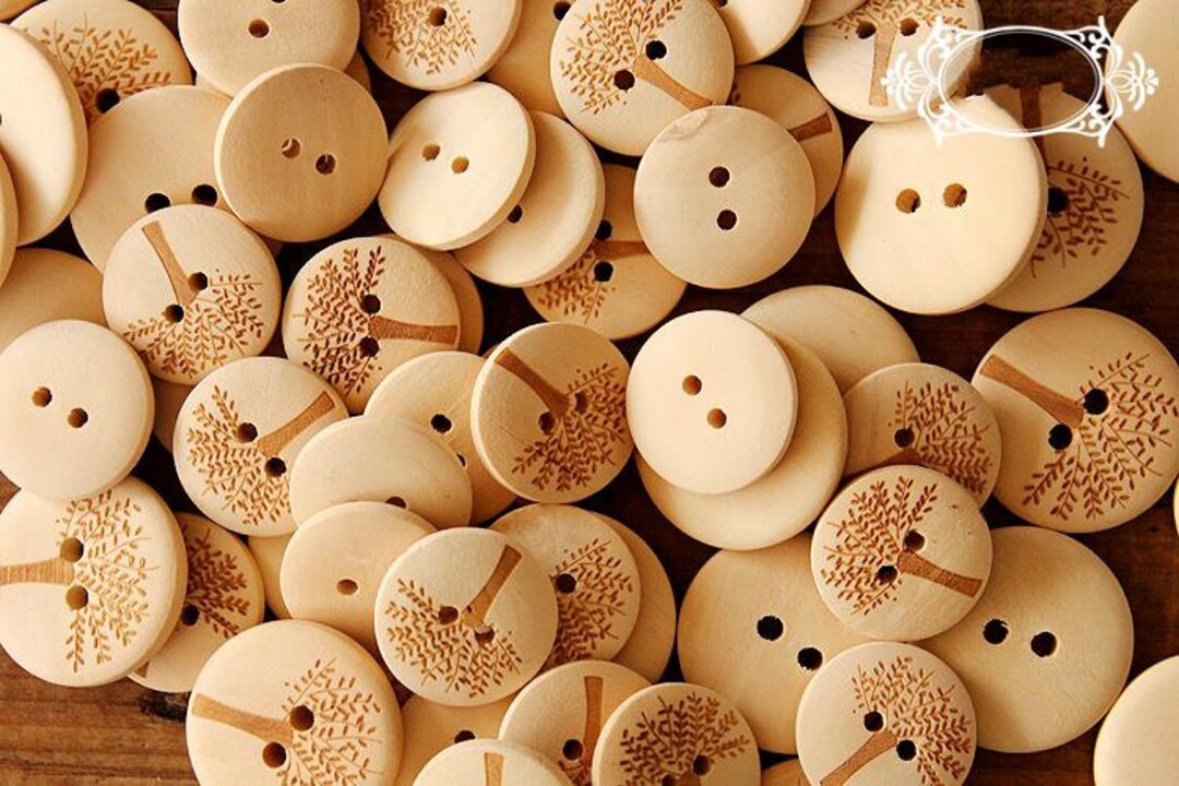 30pcs Wholesale Tree Wood Buttons Natural Wooden Buttons 20mm - Etsy