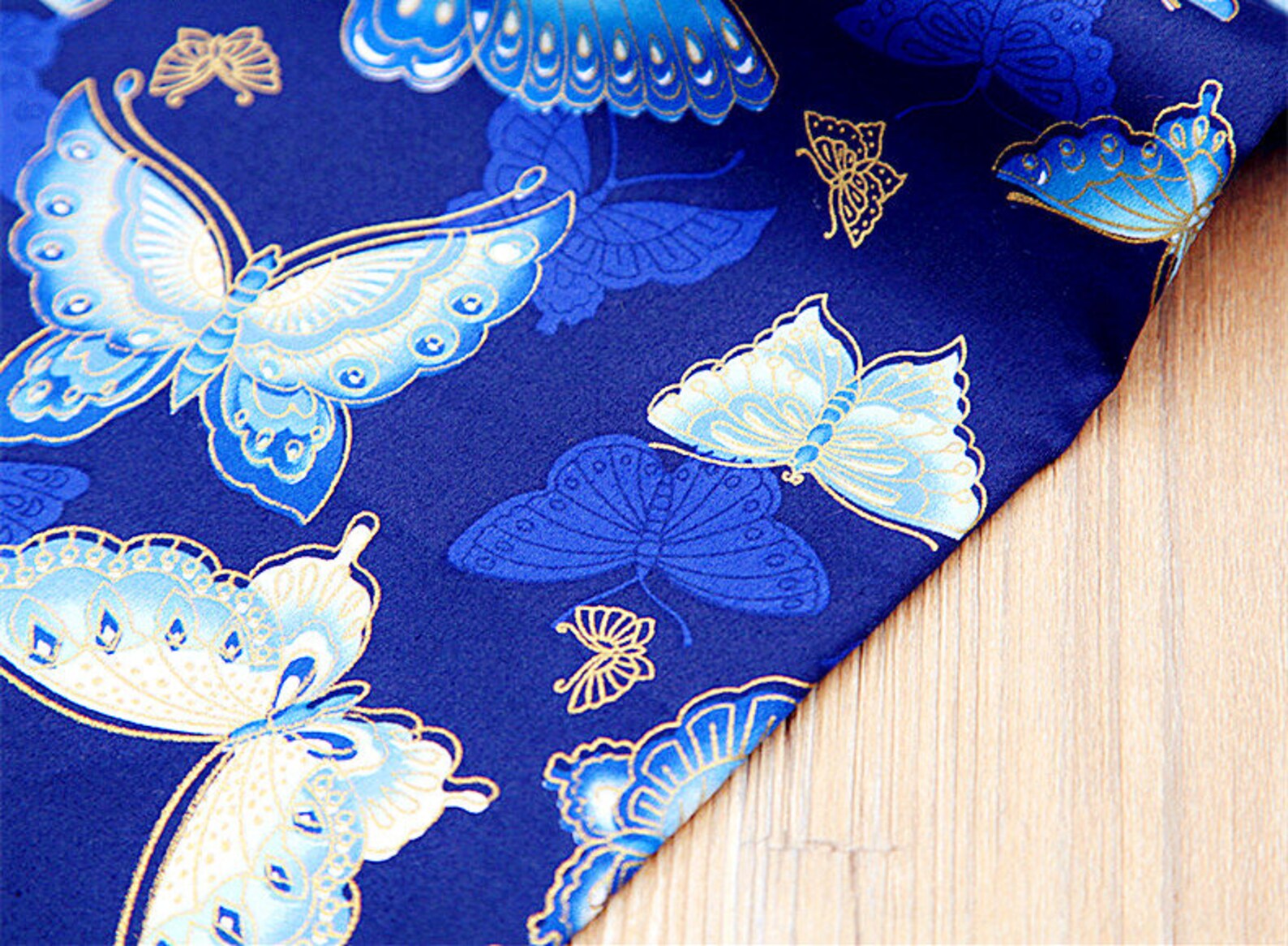Butterfly Cotton Linen Fabric Japanese Kimono Fabric, Butterflies on ...