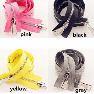 27 Inches Colorful Zippers Metal Zippers Double Zipper Silver Brass ...