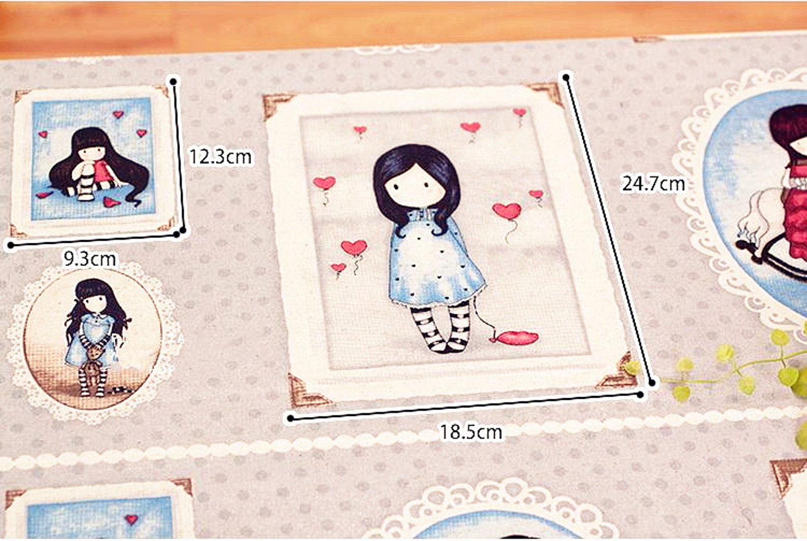 Cotton Linen Fabric Cartoon Illustration Cute Girls Fabric for - Etsy