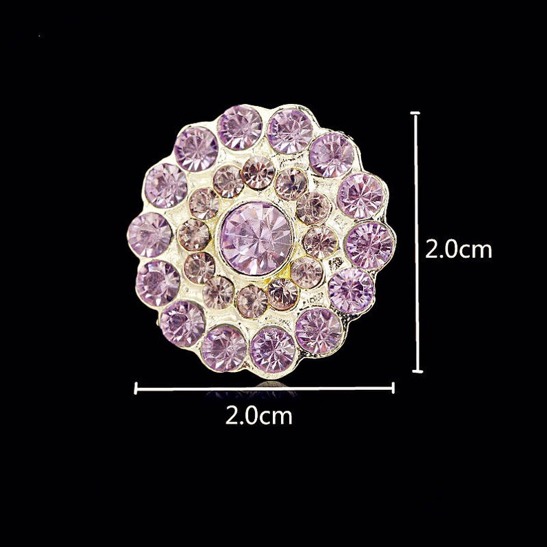 10pcs Rhinestone Buttons Colorful Crystal Brooch Button | Etsy