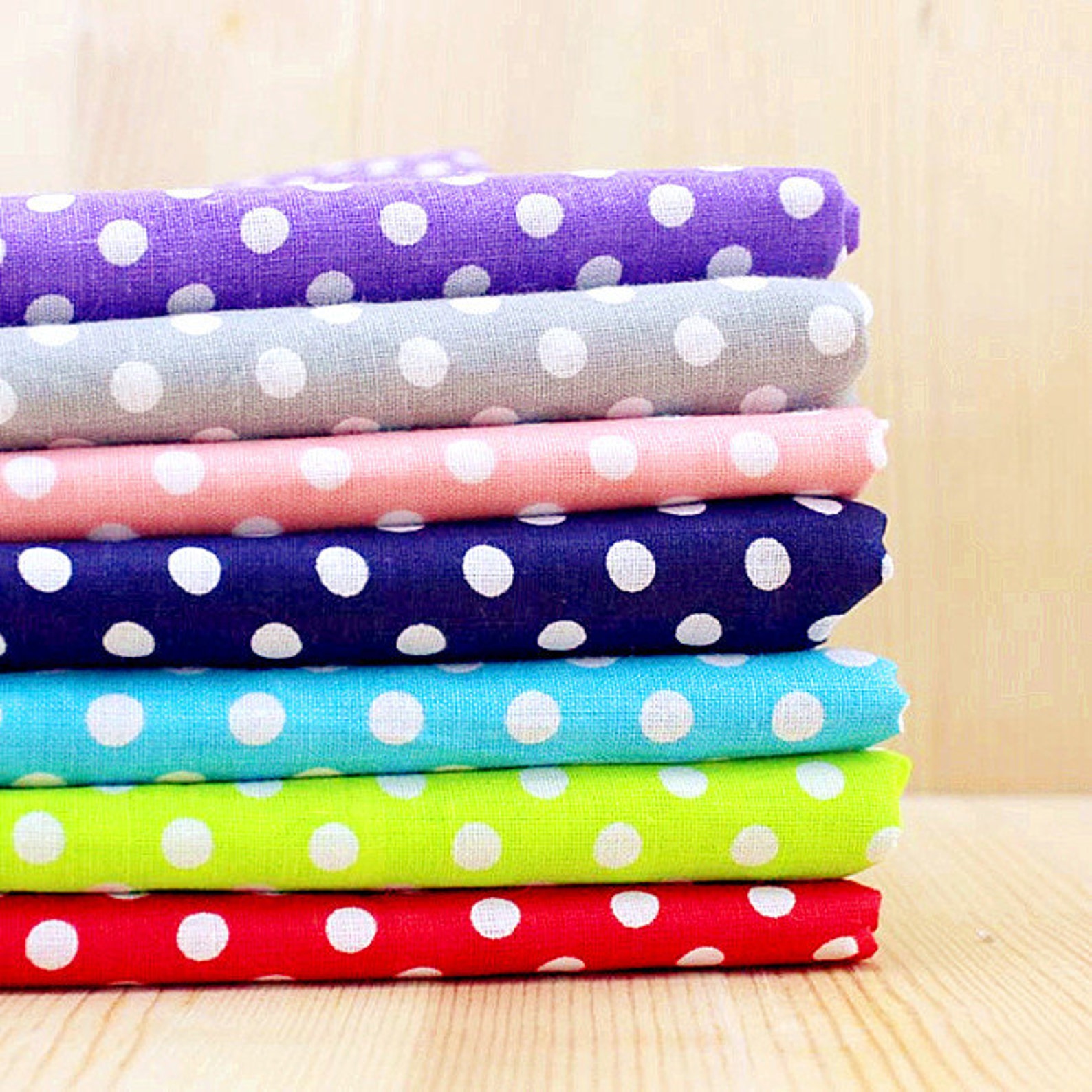 Bundle Polka Dots Fabric Cotton Fabric Sets for 7 Each - Etsy