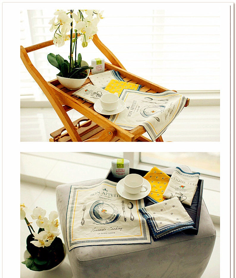 Kitchen Collection Linen Cotton Fabric Retro Kitchenware | Etsy