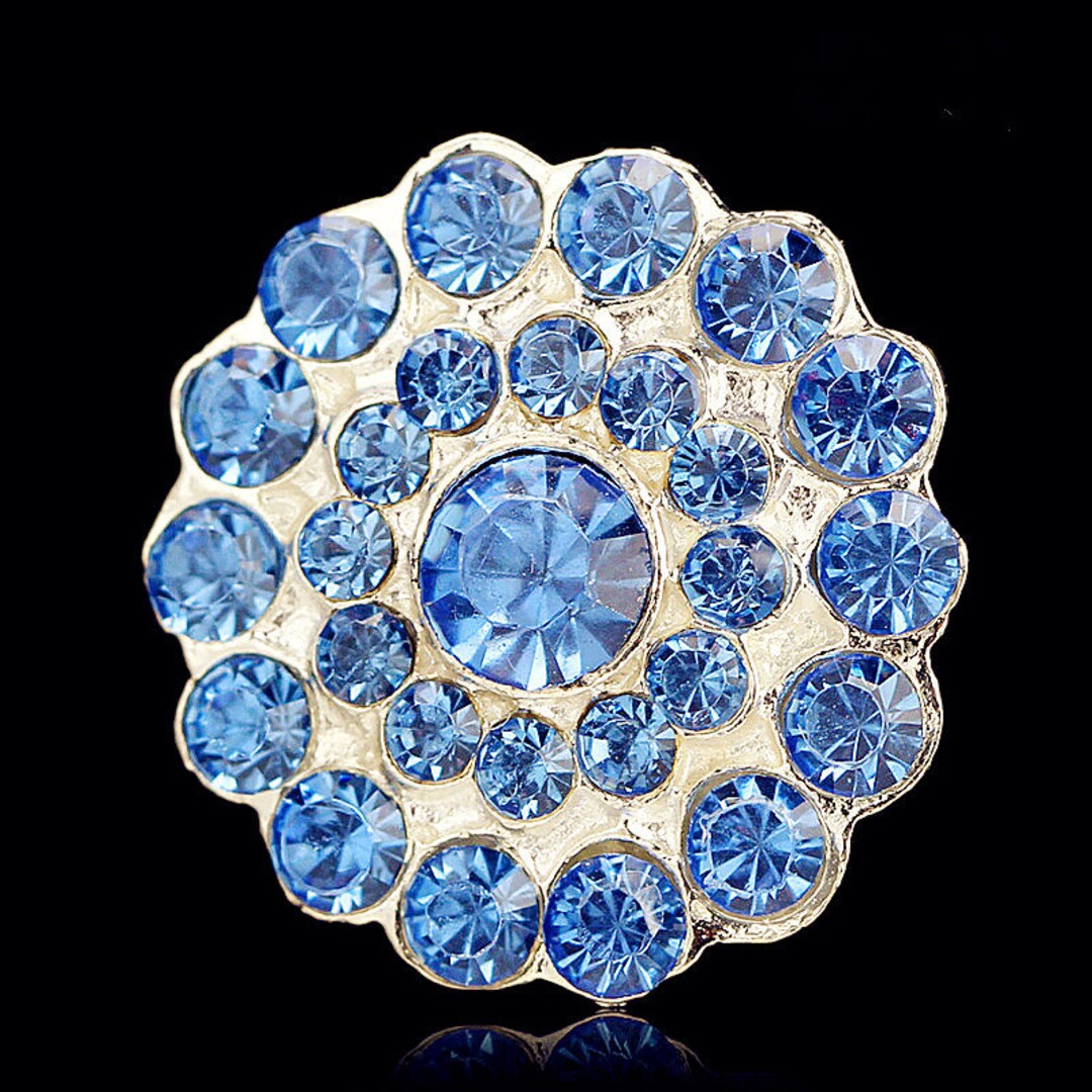 10pcs Rhinestone Buttons Colorful Crystal Brooch Button Flatback Flower ...