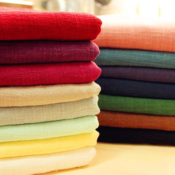 Solid Linen Cotton Fabric Pre Washed Basic Linen Cotton | Etsy