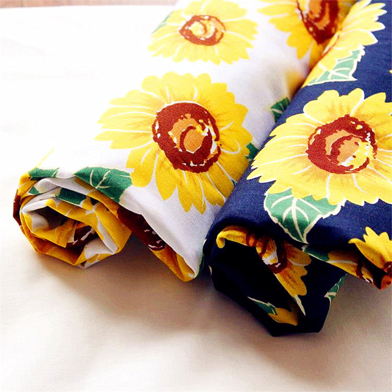 Sunflower Fabric Pure Cotton Fabric Shabby Chic Floral on | Etsy