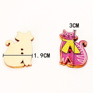 Cat Button Colorful Painted Cat Buttons Kids Children Sewing Wood ...