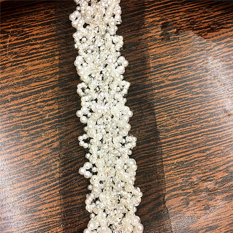 1 yard Pearl Trim Black White Pearl Beaded Trim Ribbon For | Etsy