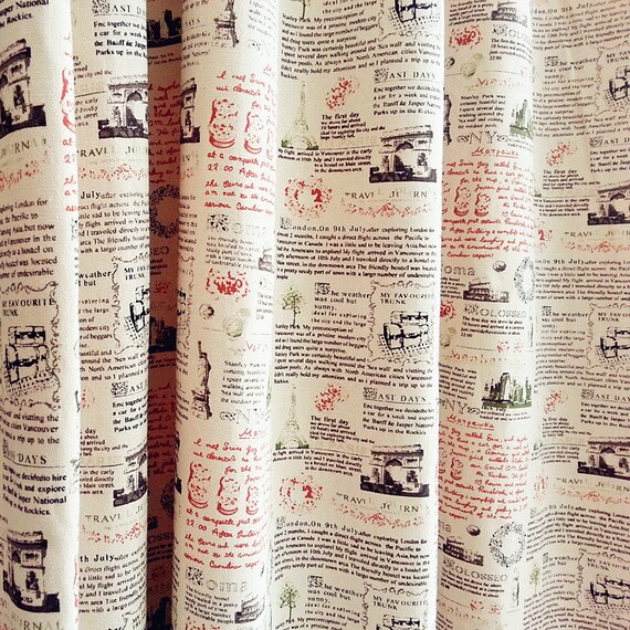 Vintage Newspaper Fabric Cotton Linen Fabric Vintage Paris - Etsy