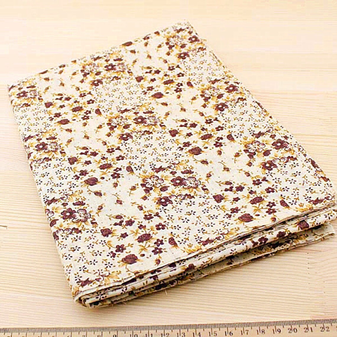 Brown Fabric Brown Collection Bundle Fabric Floral Stripe - Etsy