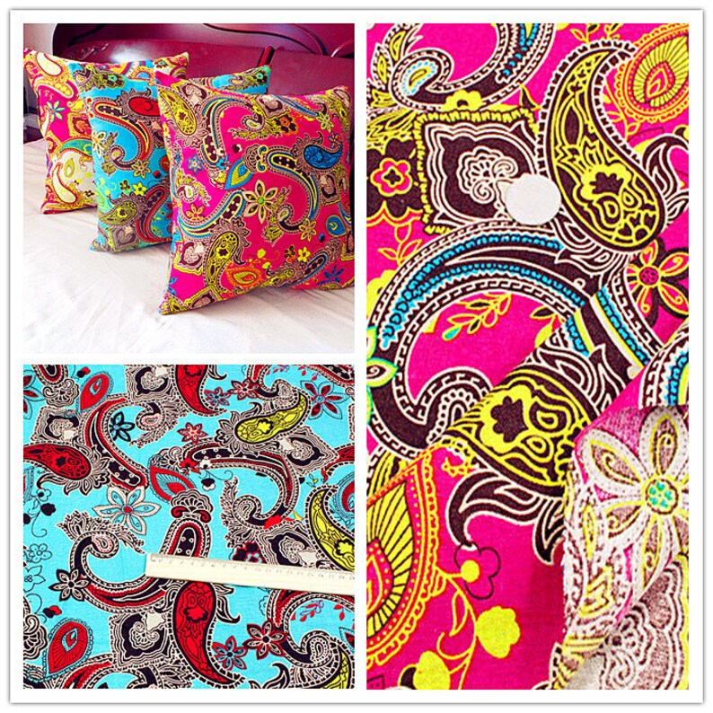 SALE BOHO Style Large Flower Fabric Vintage Bohemian Linen | Etsy