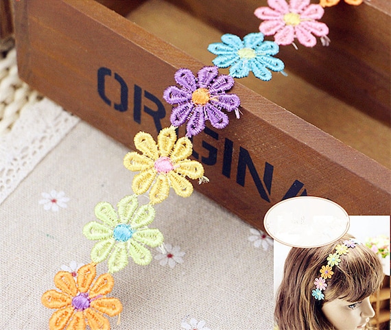 2yards Flower Lace Trim Colorful Daisy Lace 26mm Embroidered Lace Daisy Flower Trim Ribbon Sewing Crafts R58 Etsy Ireland
