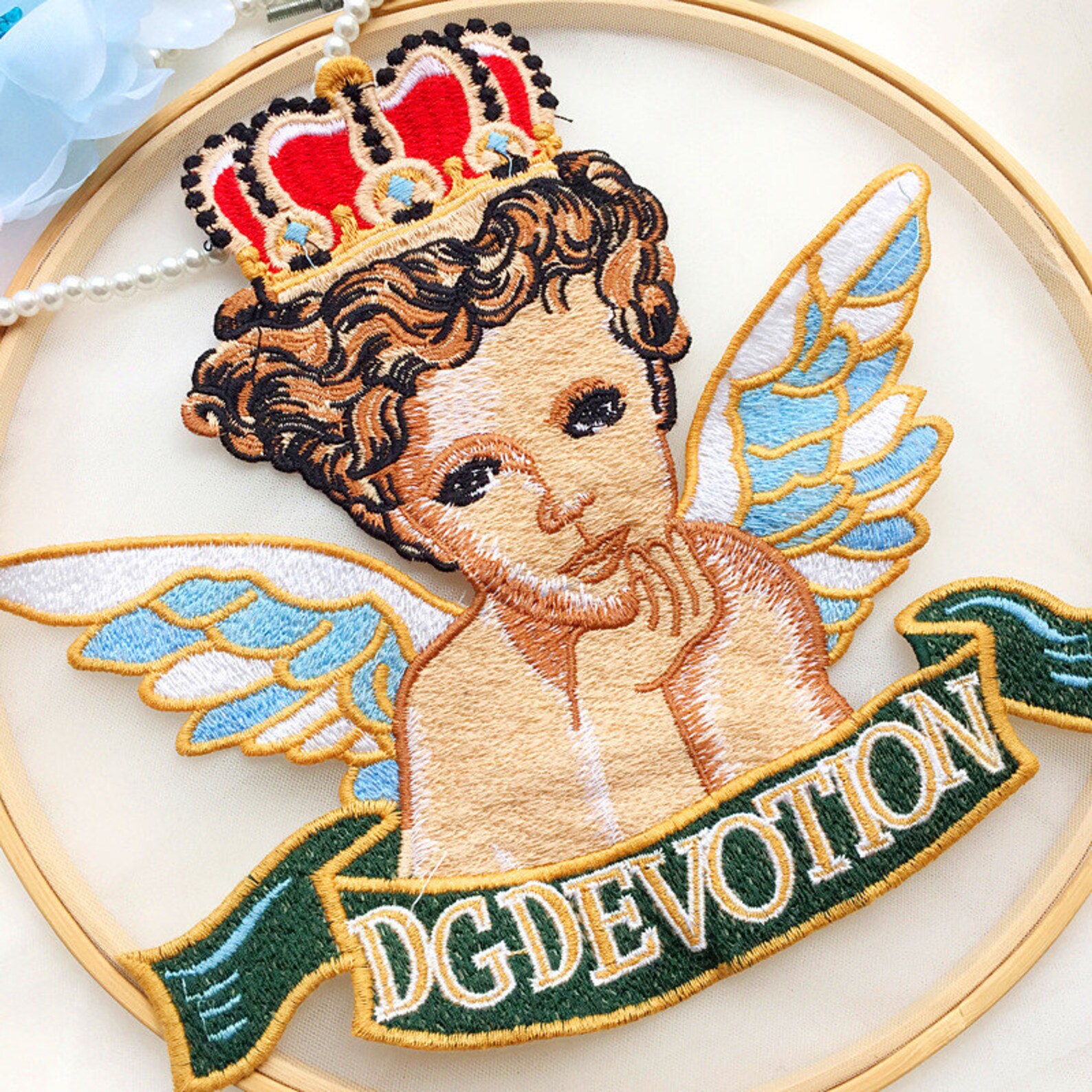 Cupid Applique Fabric Cotton Embroidered Wings Angel Wedding - Etsy