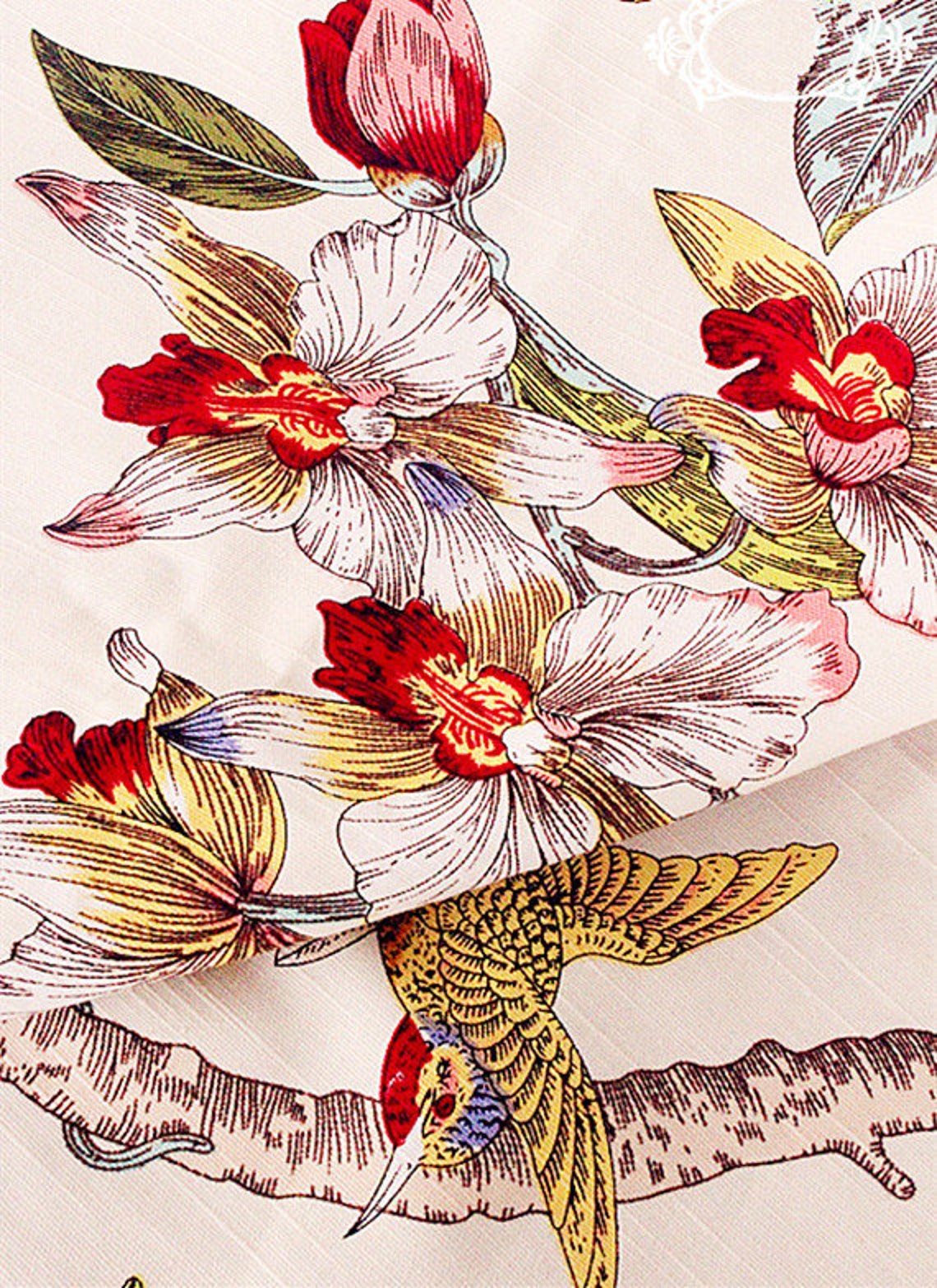 Cotton Linen Fabric Large Flower Fabric Black White Shabby | Etsy