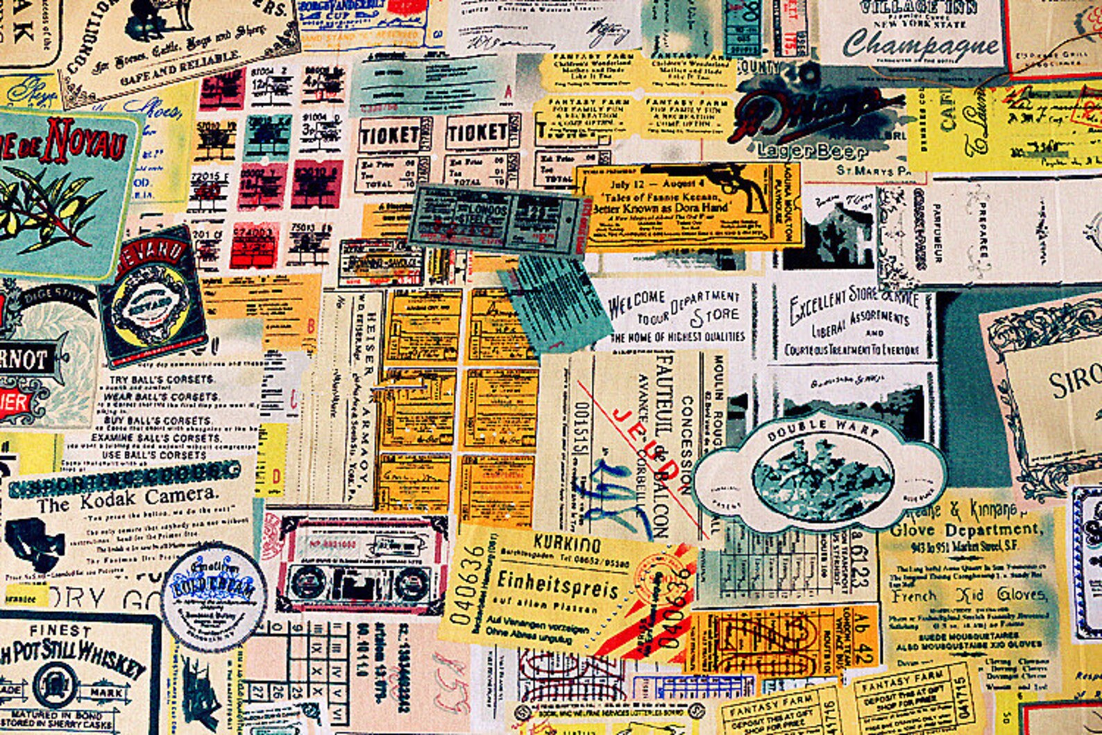 Retro Trademark Pattern Linen Cotton Fabric Vintage Brand Logo - Etsy