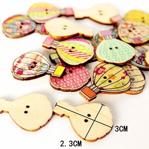 Vintage Fire Balloon Wood Button Colorful Painted Circus - Etsy