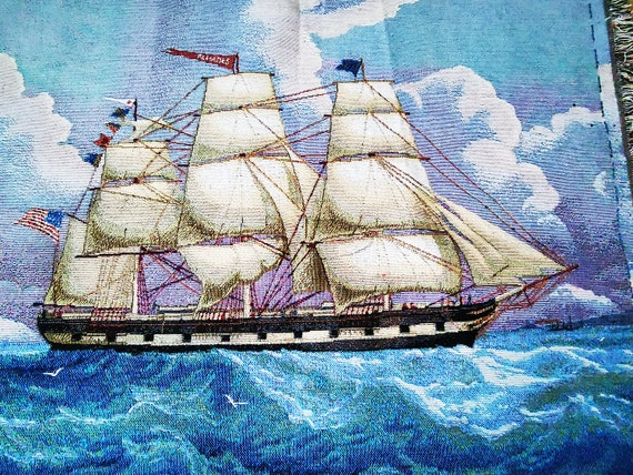 Vintage Voyage Navigation Sailing Fabric Linen Cotton Fabric | Etsy