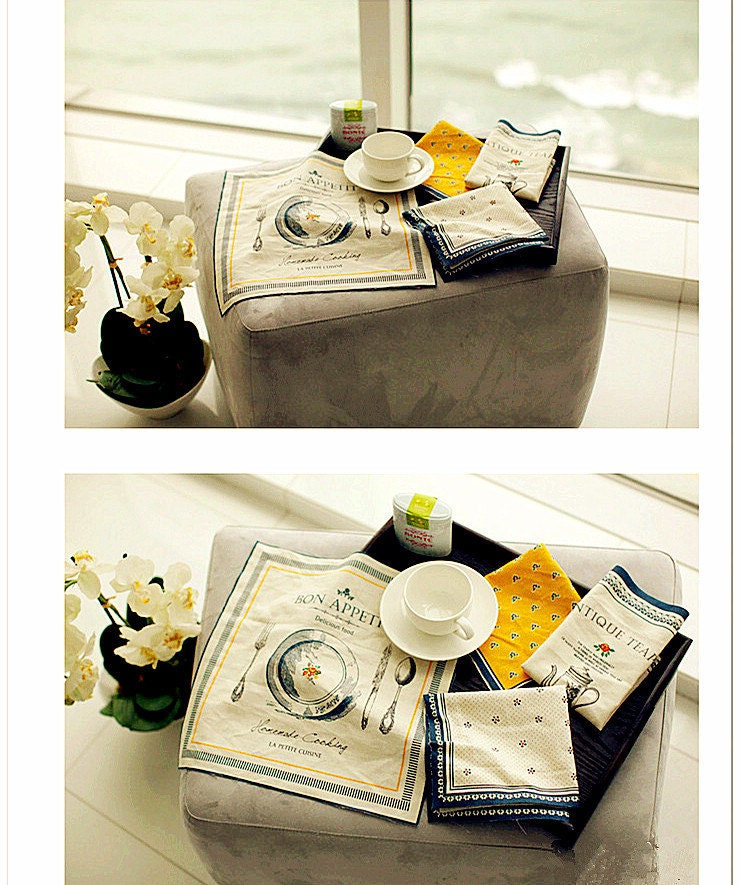 Kitchen Collection Linen Cotton Fabric Retro Kitchenware - Etsy