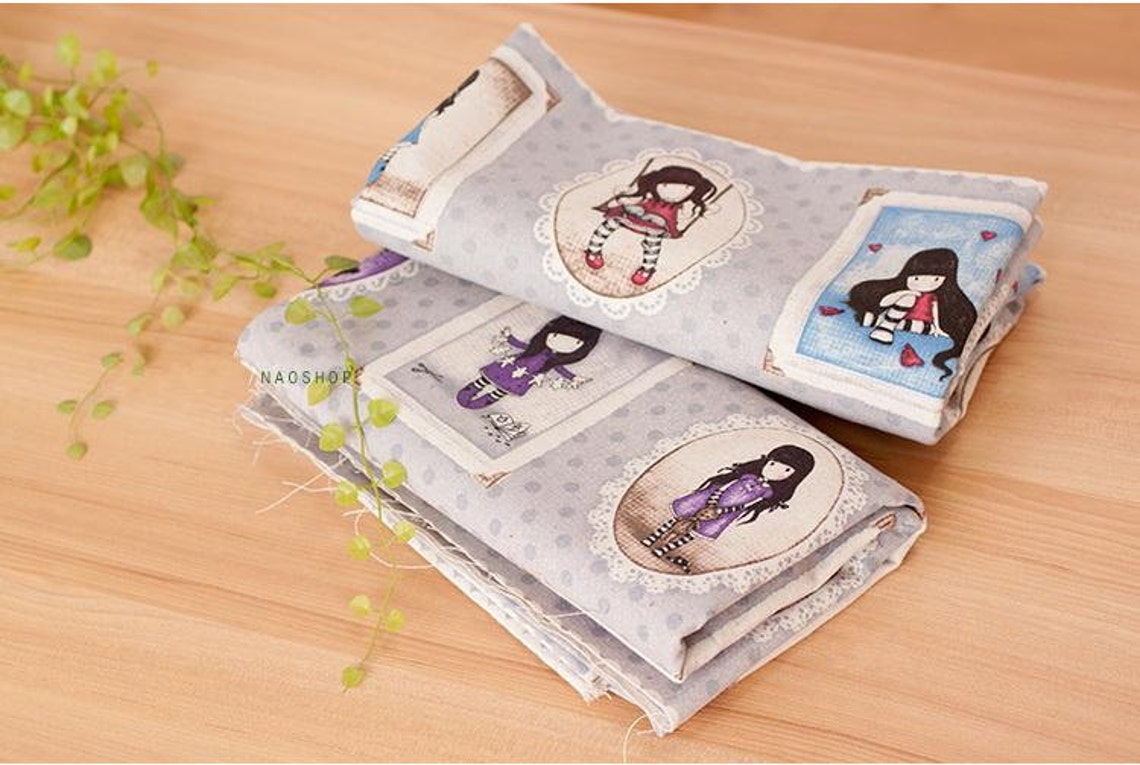 Cotton Linen Fabric Cartoon Illustration Cute Girls Fabric for - Etsy