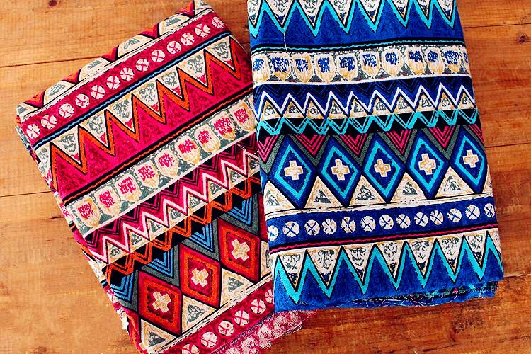 Vintage Bohemian BOHO Style Linen Cotton Fabric Colorful | Etsy